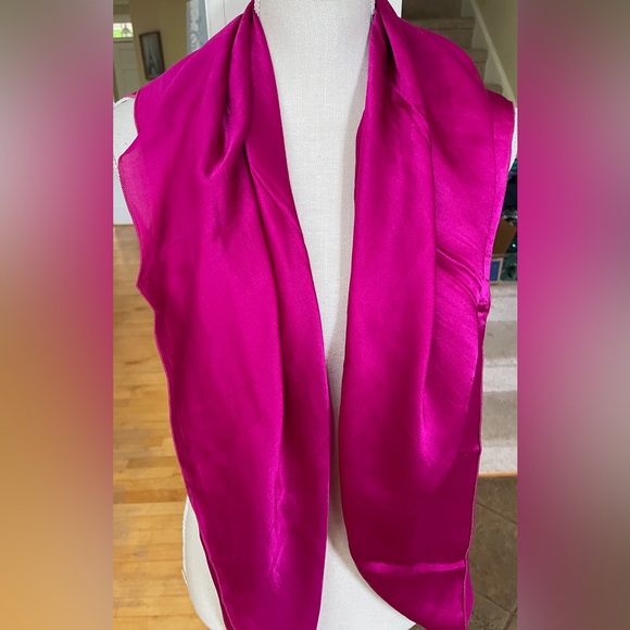 Accessories | Vibrant French Fuchsia Silk Scarf | Poshmark